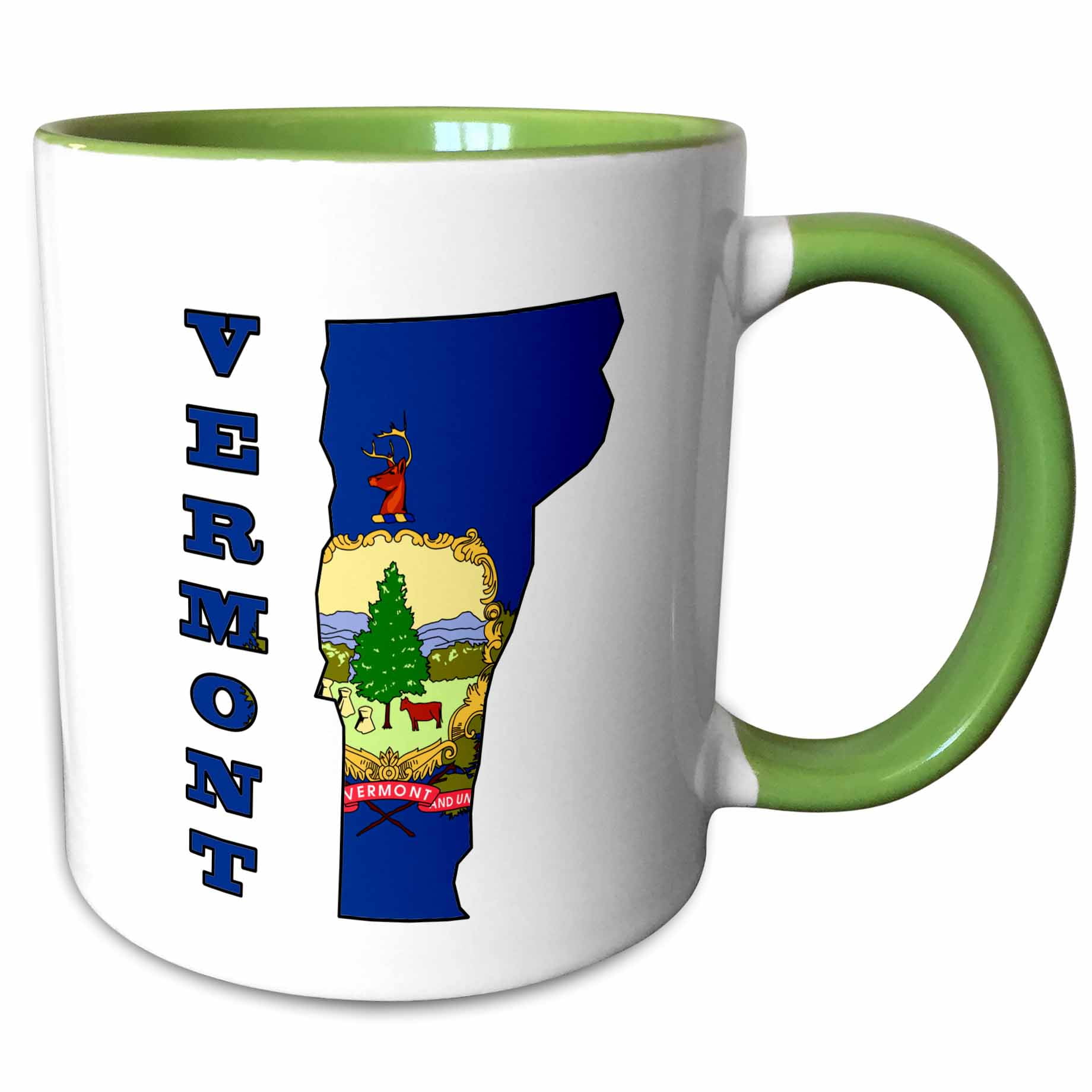 3drose, Vermont State Flag in the Outline Map and Letters for Vermont ...