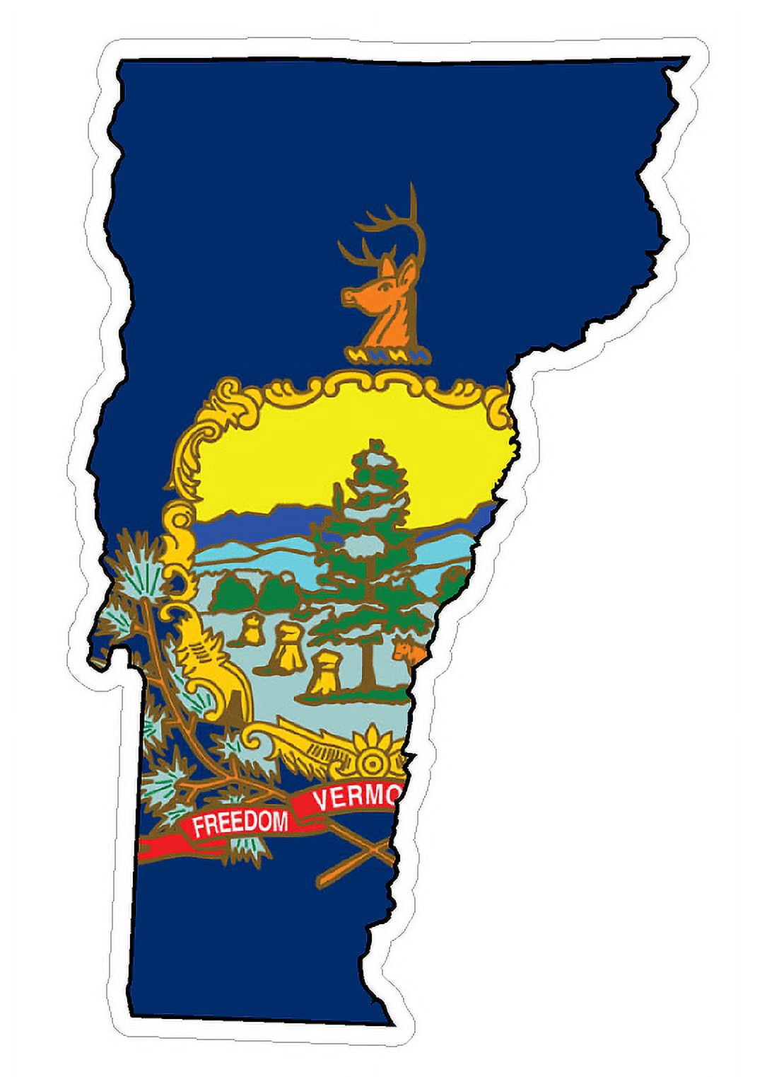 Vermont State (Q45) Shape Flag Vinyl Decal Sticker Car/Truck Laptop ...