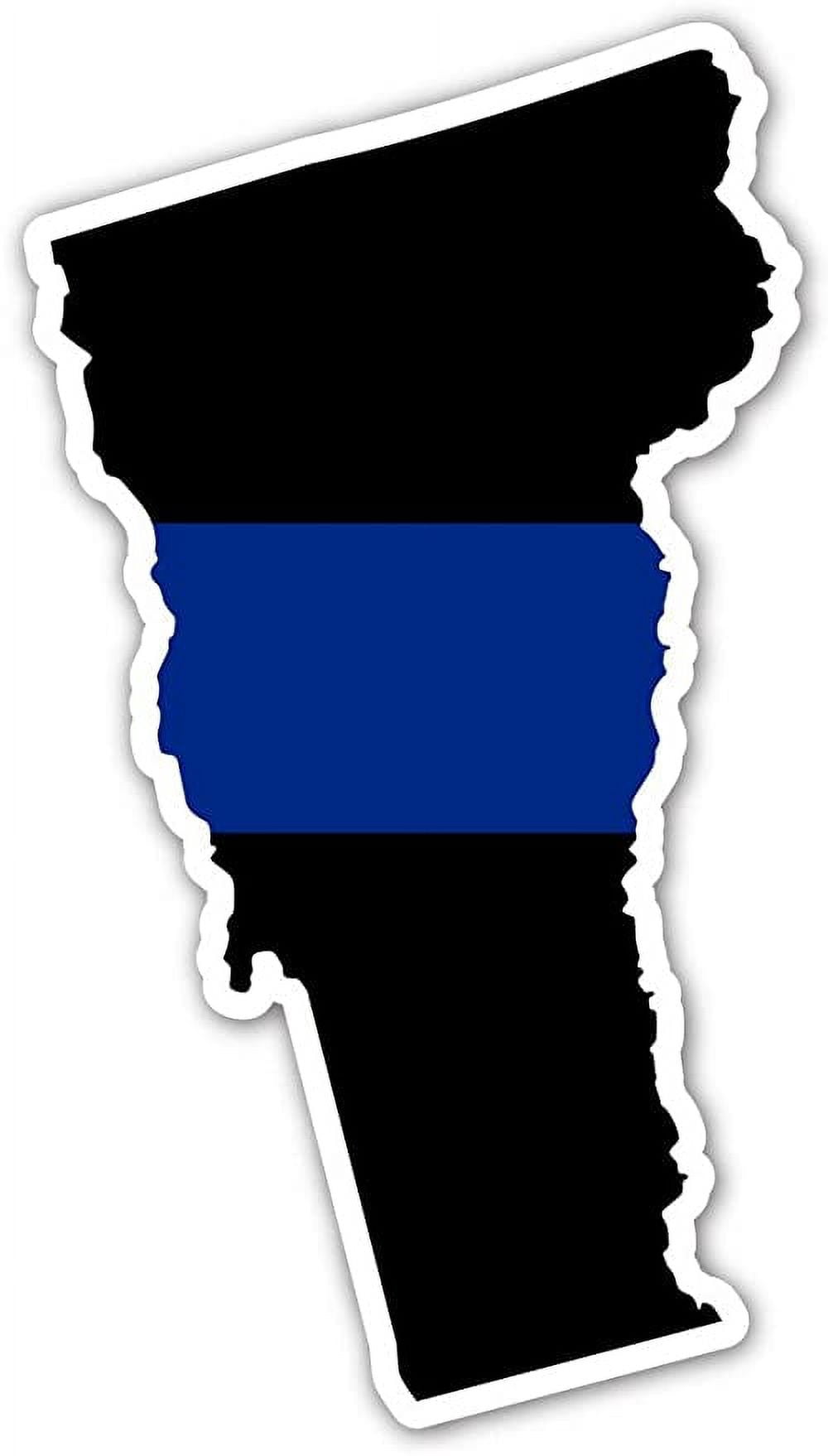 Vermont State Shape Police The Thin Blue Line Ribbon - Law Enforcement ...