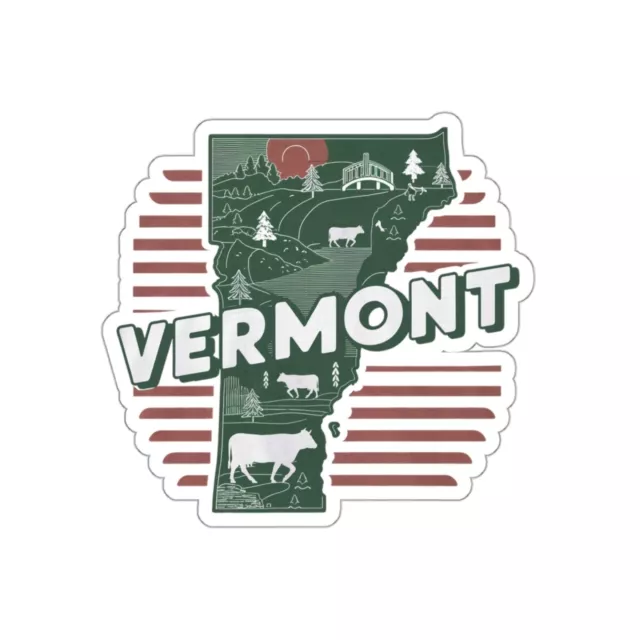 Vermont State Vinyl Stickers Outline Design United States Of America ...