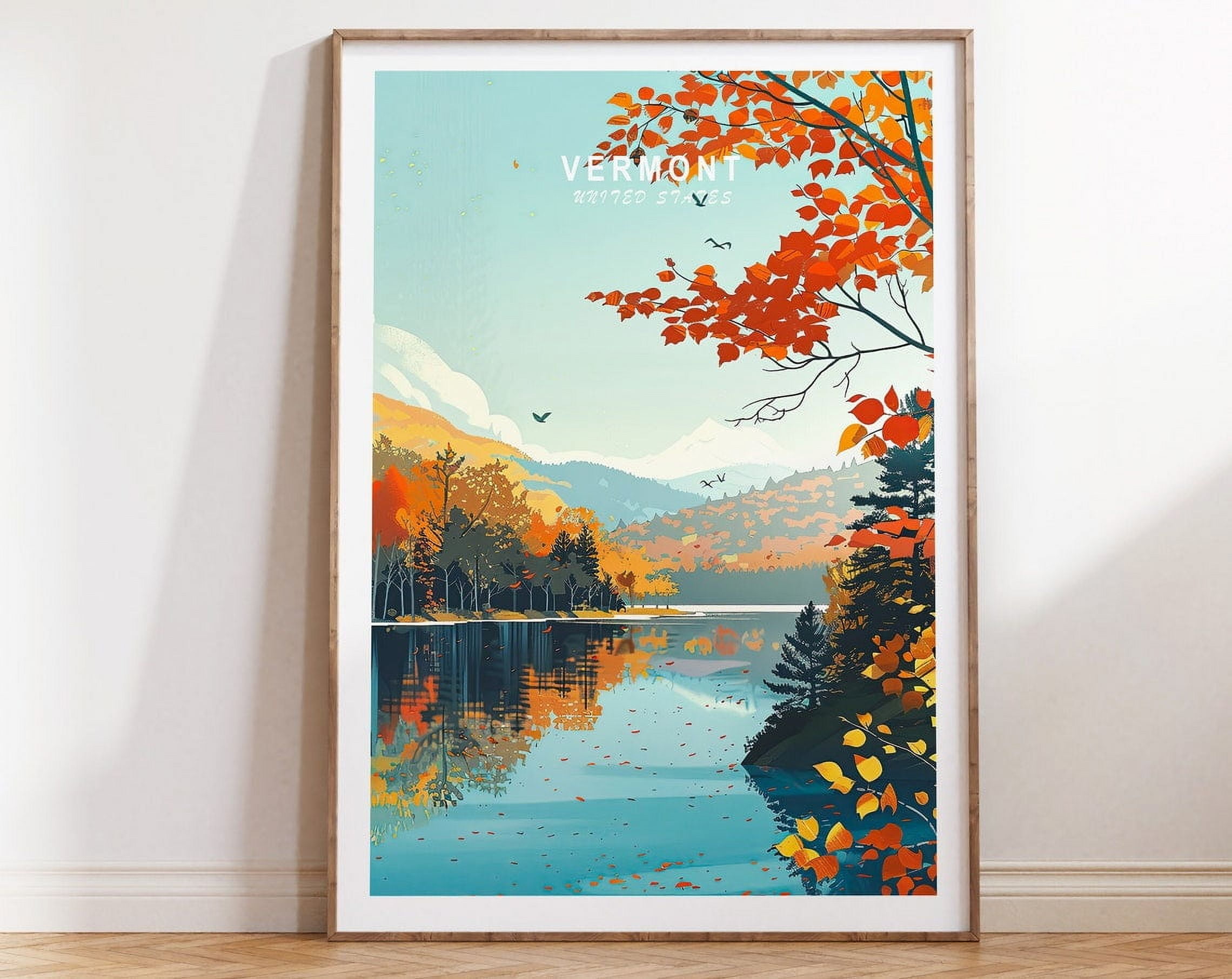 Vermont Travel Poster, United States Vermont Poster, Usa Travel Wall ...
