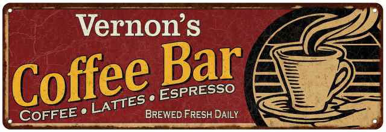 Vernon's Coffee Bar Red Sign Kitchen Gift 8x24 108240006390 - Walmart ...