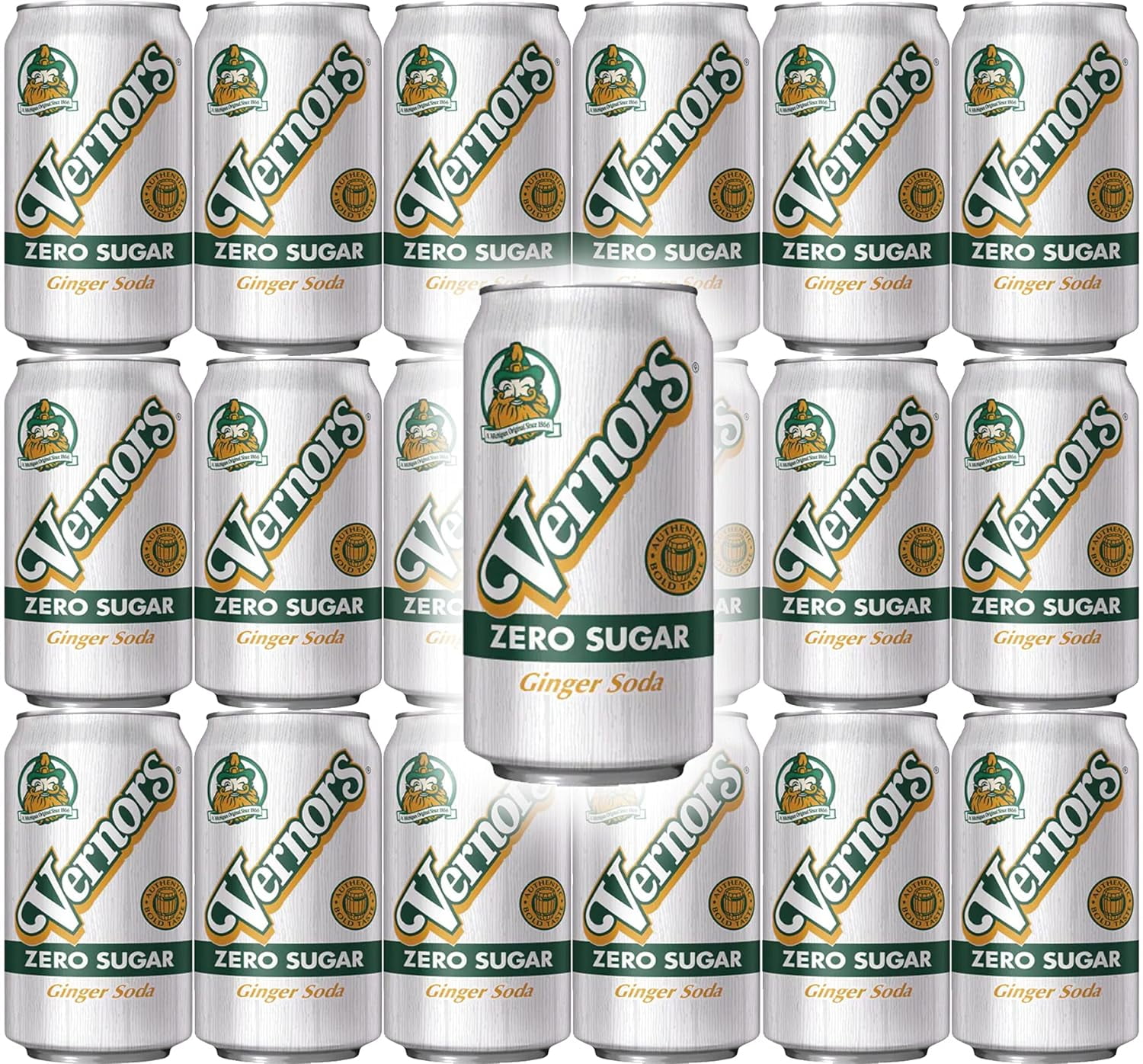 Vernors Diet Ginger Soda, 12oz Can (Pack of 18, Total of 216 Oz ...