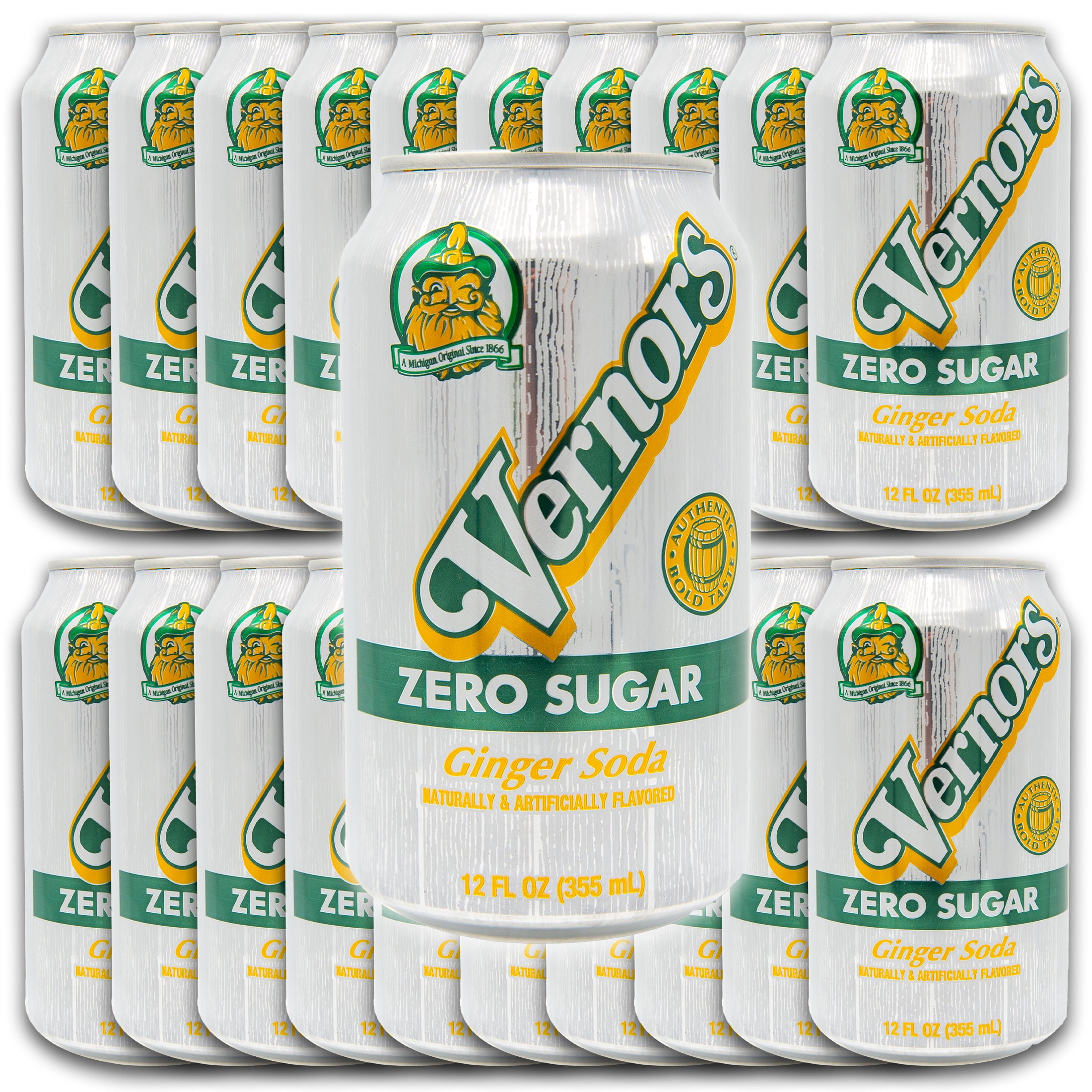 Vernors Ginger Ale Zero Sugar Soda Pop, 12.0 oz, 20 Pack Cans - Walmart.com