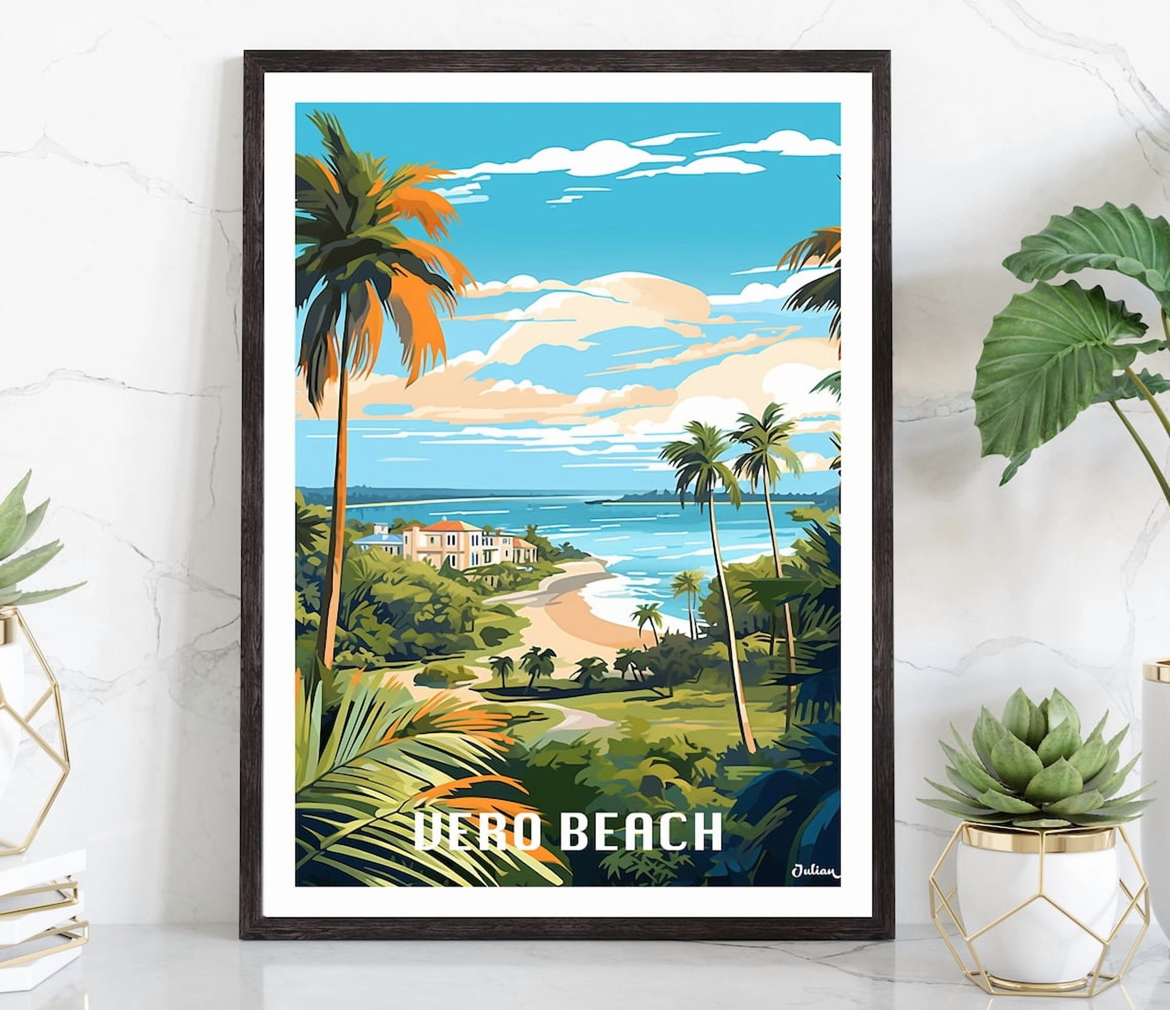Vero Beach Day Travel Print, Modern Wall Art European Prints, Prints ...