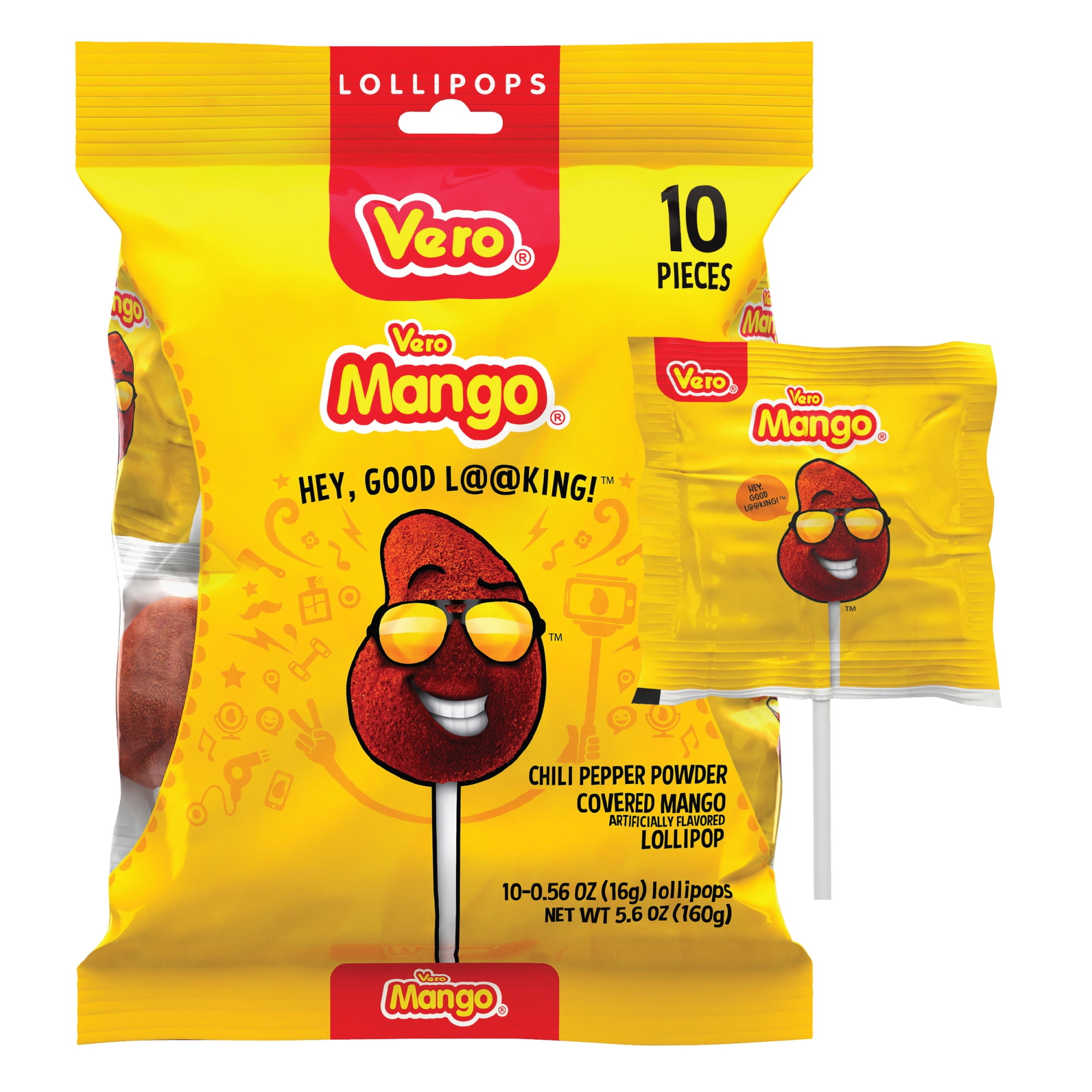 Vero Mango 10 ct Bag, 0.56 oz Mango Flavored Lollipop - Walmart.com