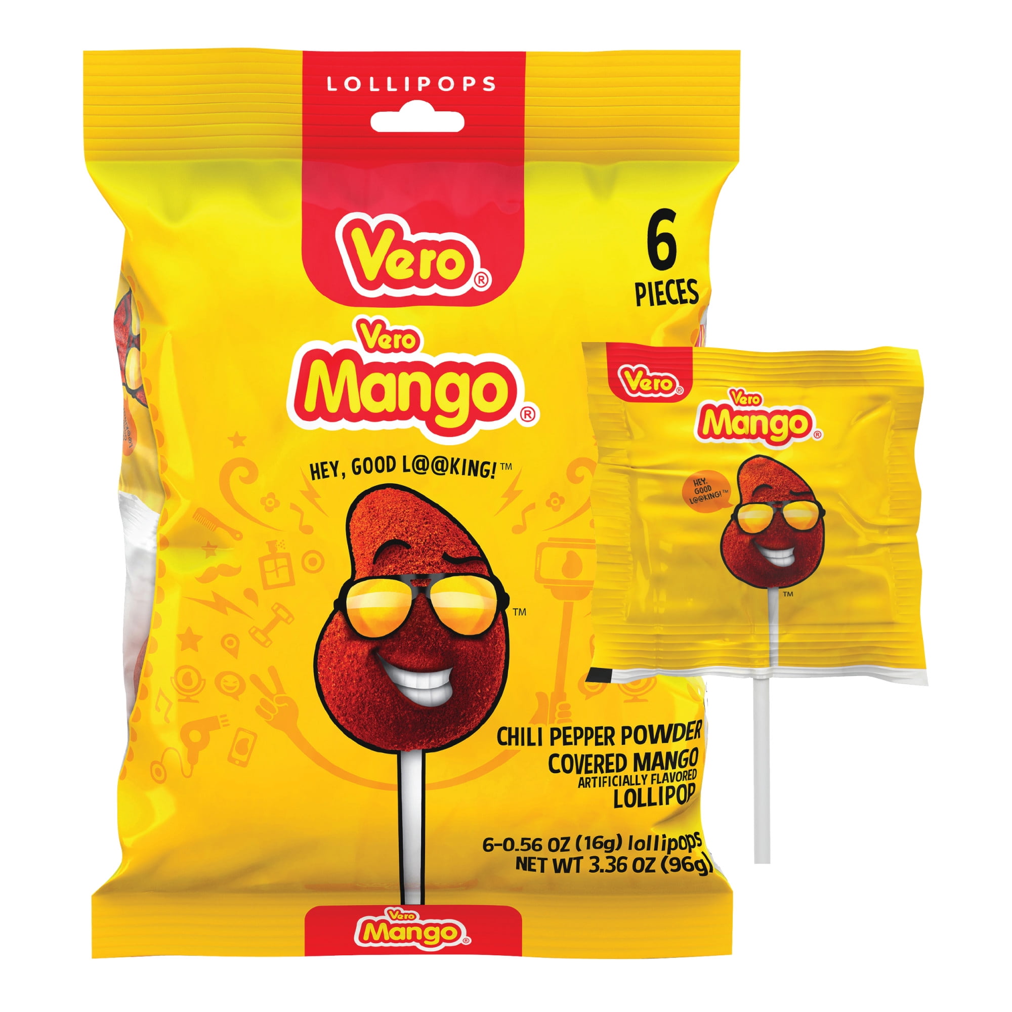 Vero Mango 6 ct Bag, 0.56 oz Mango Flavored Lollipop - Walmart.com