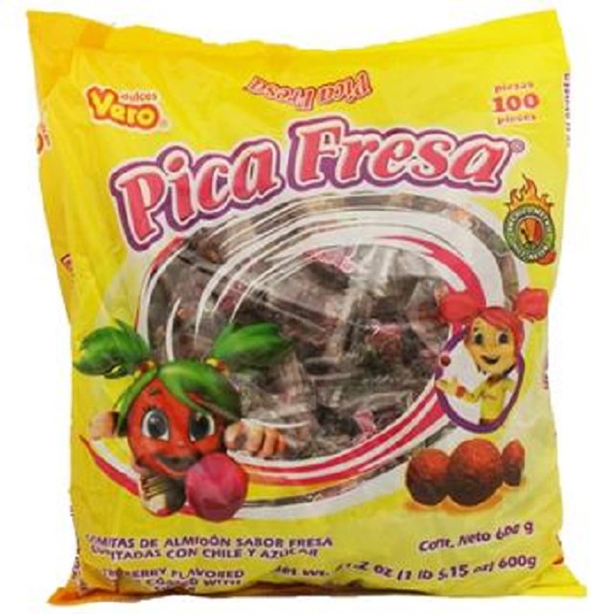 Vero, Pica Fresa, Count 100 - Sugar Candy / Grab Varieties & Flavors ...