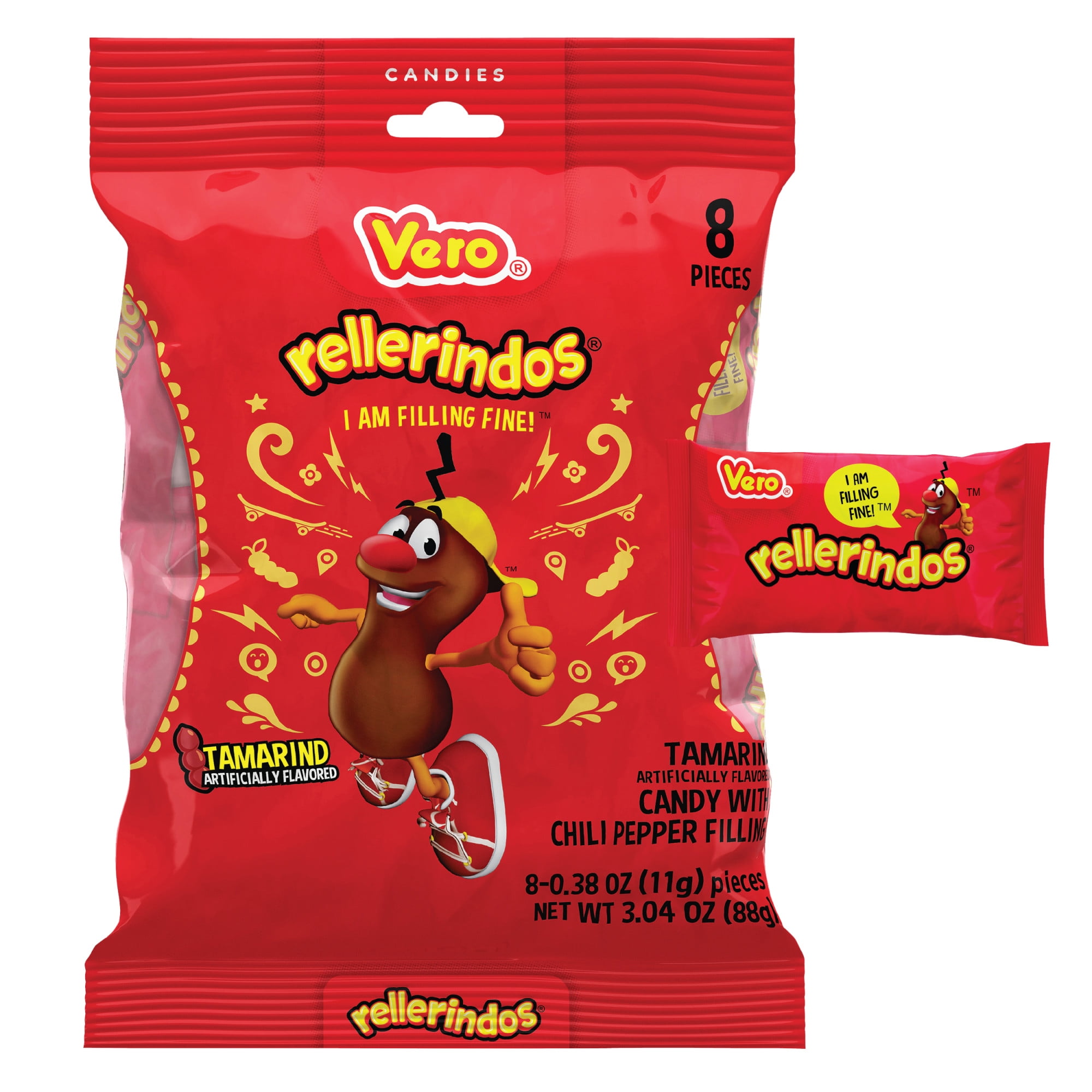 Vero Rellerindos 8 Ct Bag, 0.39 oz Tamarind Flavored Hard Candy ...