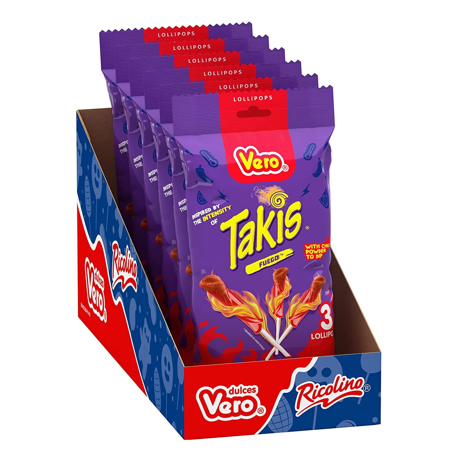 Vero Takis Chamoy Artificially Flavored Lollipop with Chili Pepper ...
