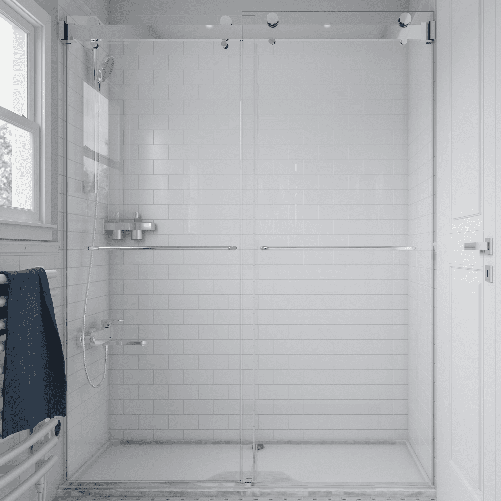 Seawin Verona Air Sliding Bypass Frameless Shower Door 5/16 in. (8 mm ...