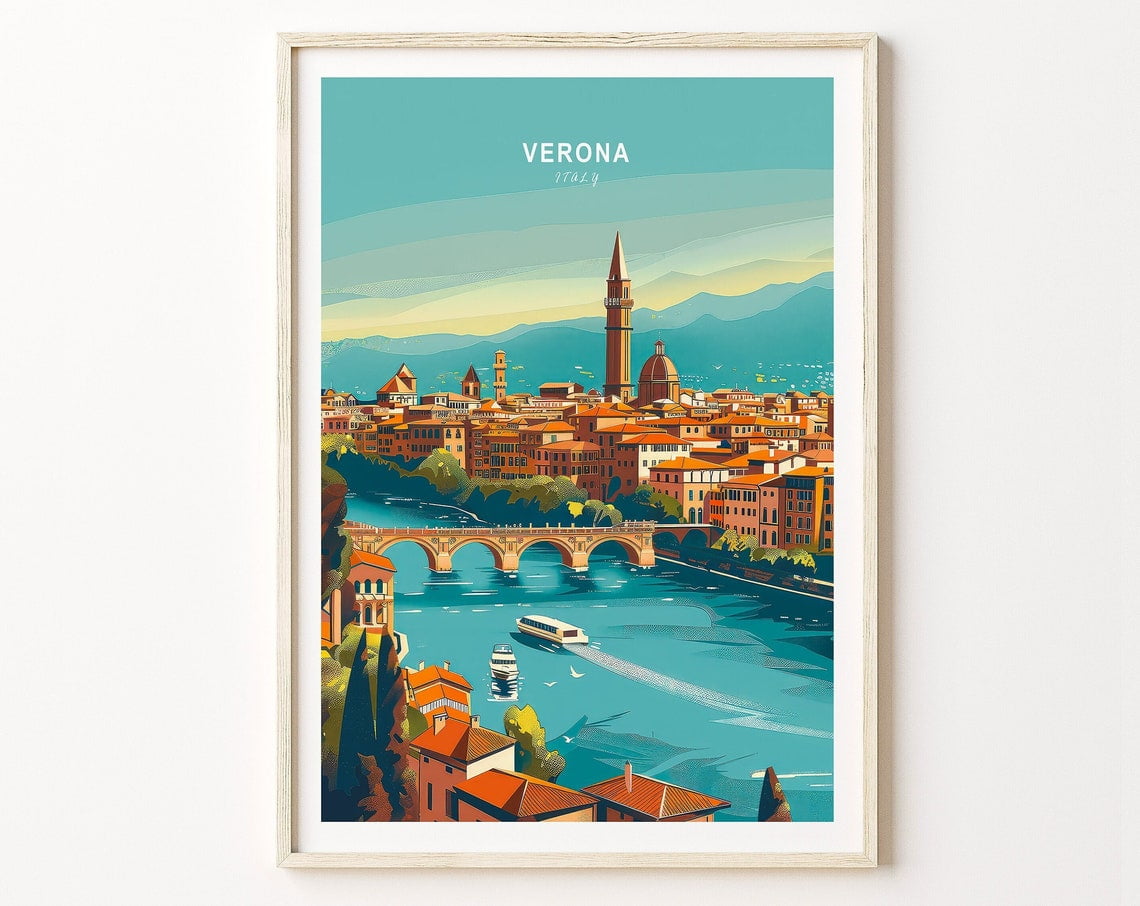 Verona Italy Travel Print, Italy Travel Wall Art, Italy City Poster ...