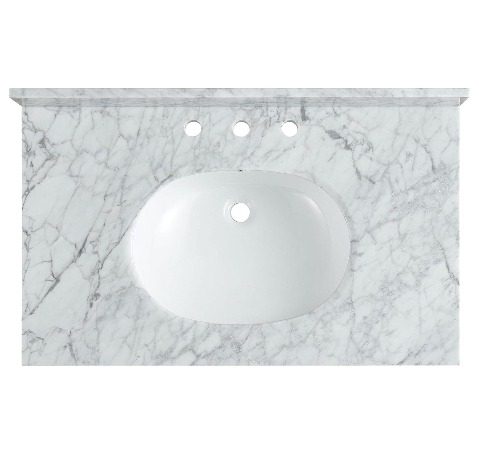 Verona Series Carrara White Counter Top with Single Basin | 36 in. L x ...