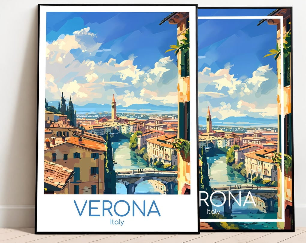 Verona Travel Poster Verona Poster Wall Art Italy Vintage Poster Verona ...