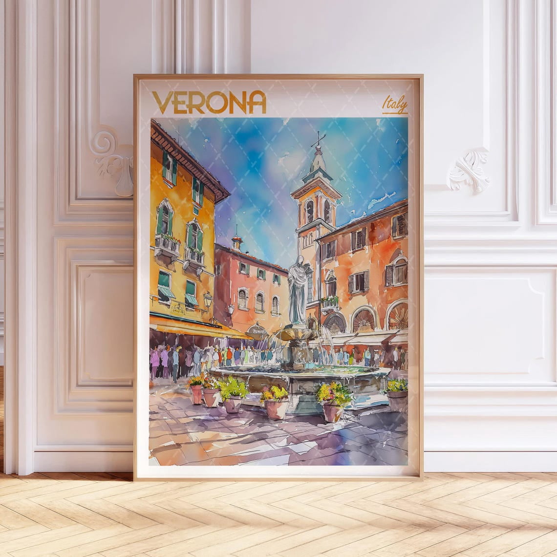 Verona Watercolor Art Print - Italy Print - Italy Travel Poster - World ...