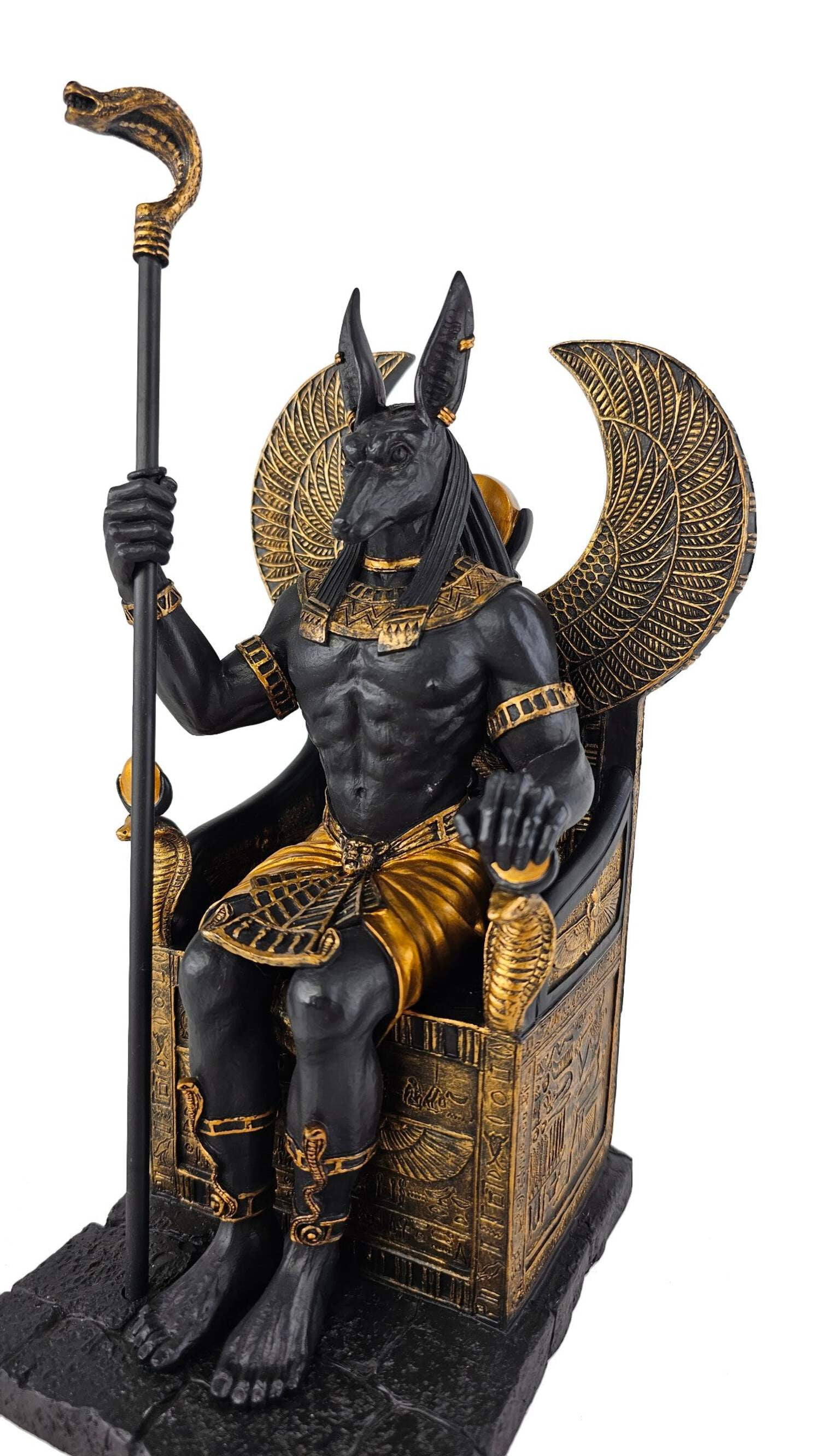 Veronese Design 10 5/8 Inch Egyptian God Anubis Sitting On Throne Resin ...
