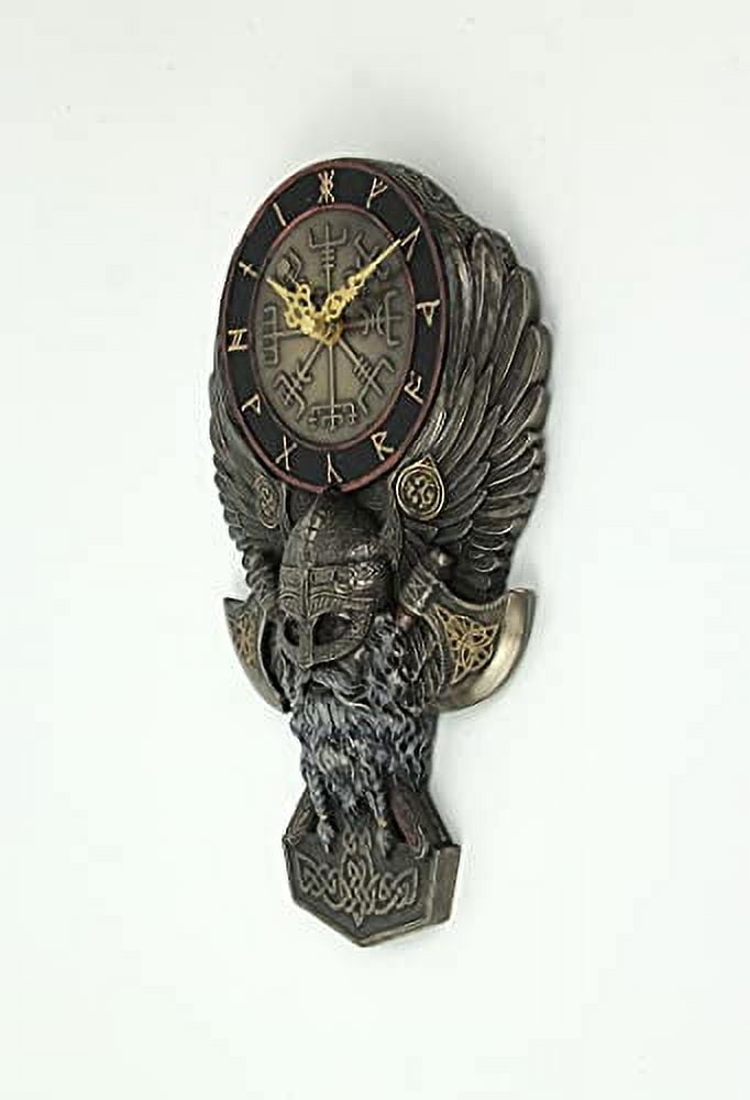 Veronese Design 11 3/8" Twin Axe Viking Berserker Wall Plaque Clock ...