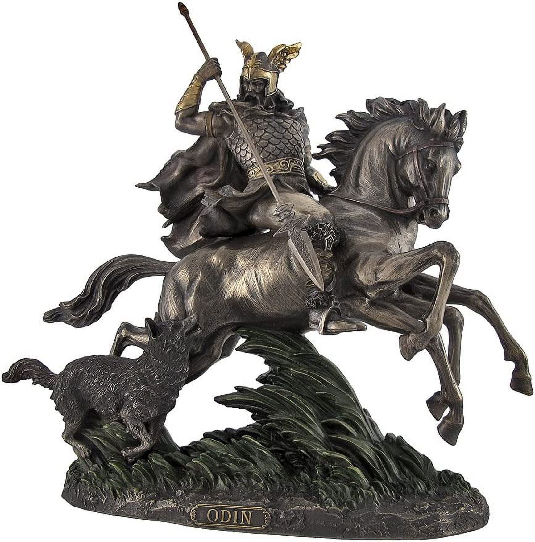 Veronese Design 12 5/8" Tall Norse God Odin Riding Sleipnir Followed by ...