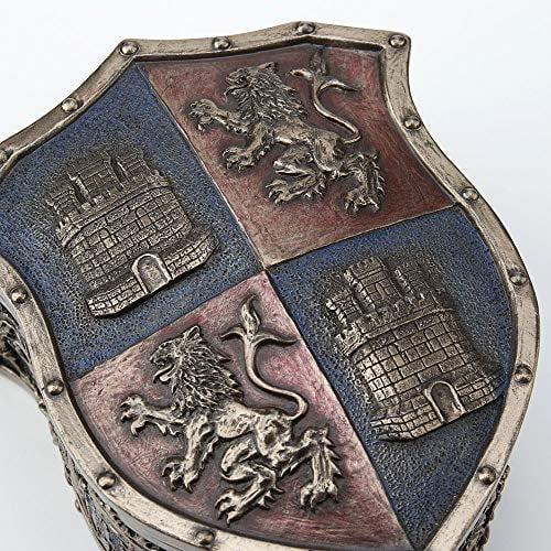 Veronese Design 2.5" Medieval Lion Castle Shield Coat of Arms Trinket ...