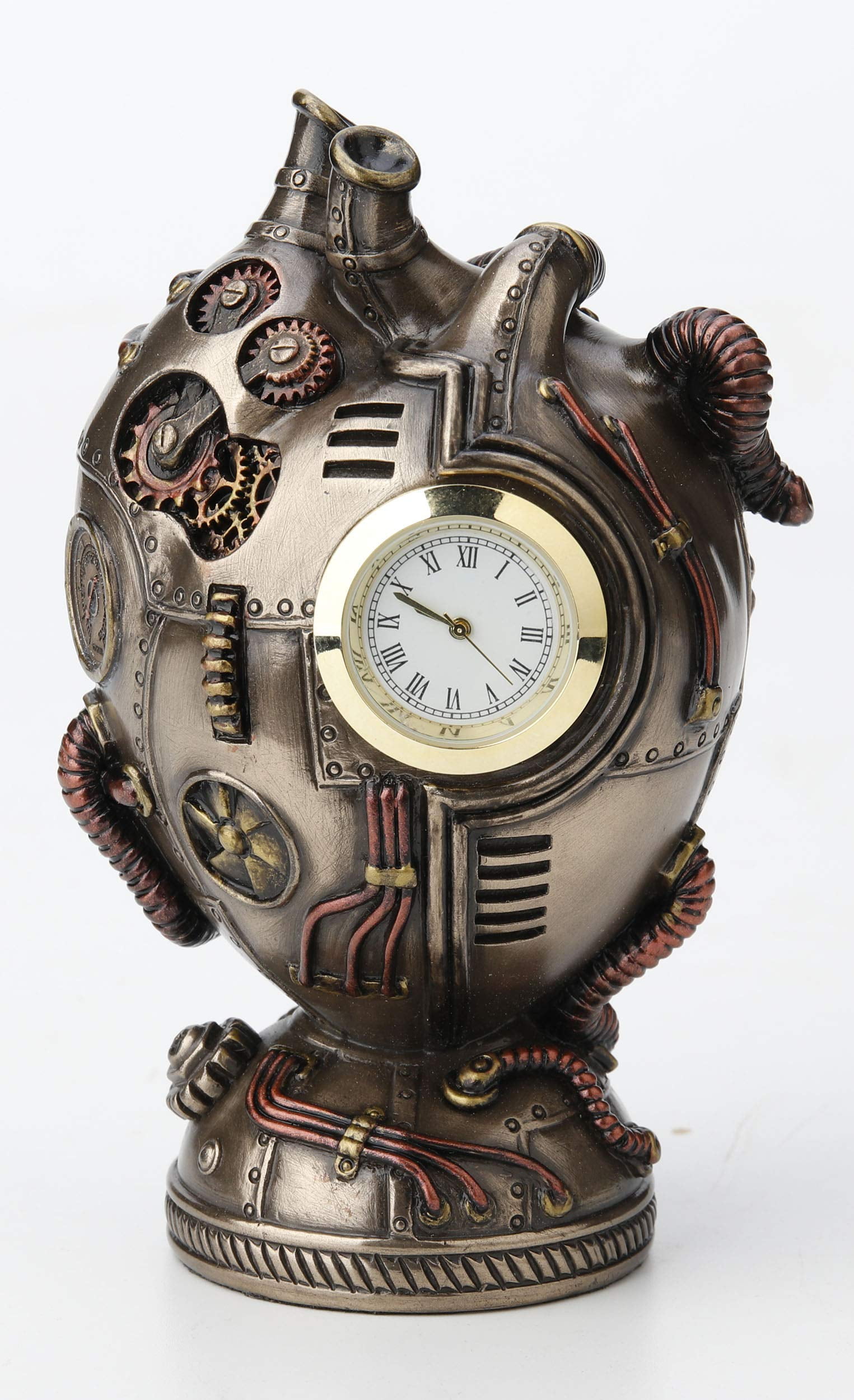 Veronese Design 4 1/2 Inch Steampunk Heart Clock Cold Cast Resin ...