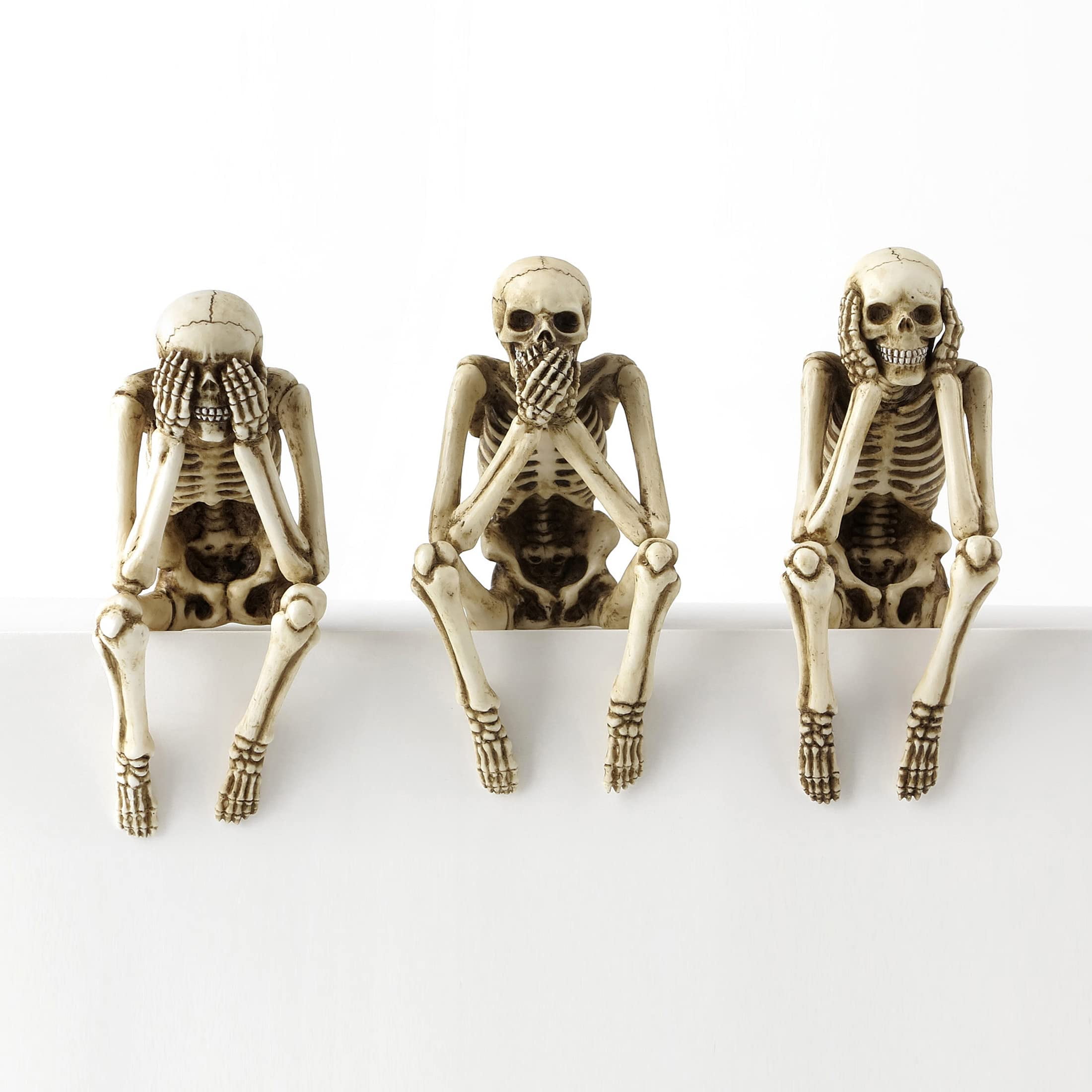 Veronese Design 4" Sitting Skeleton Three Evils Polyresin Sculpture ...
