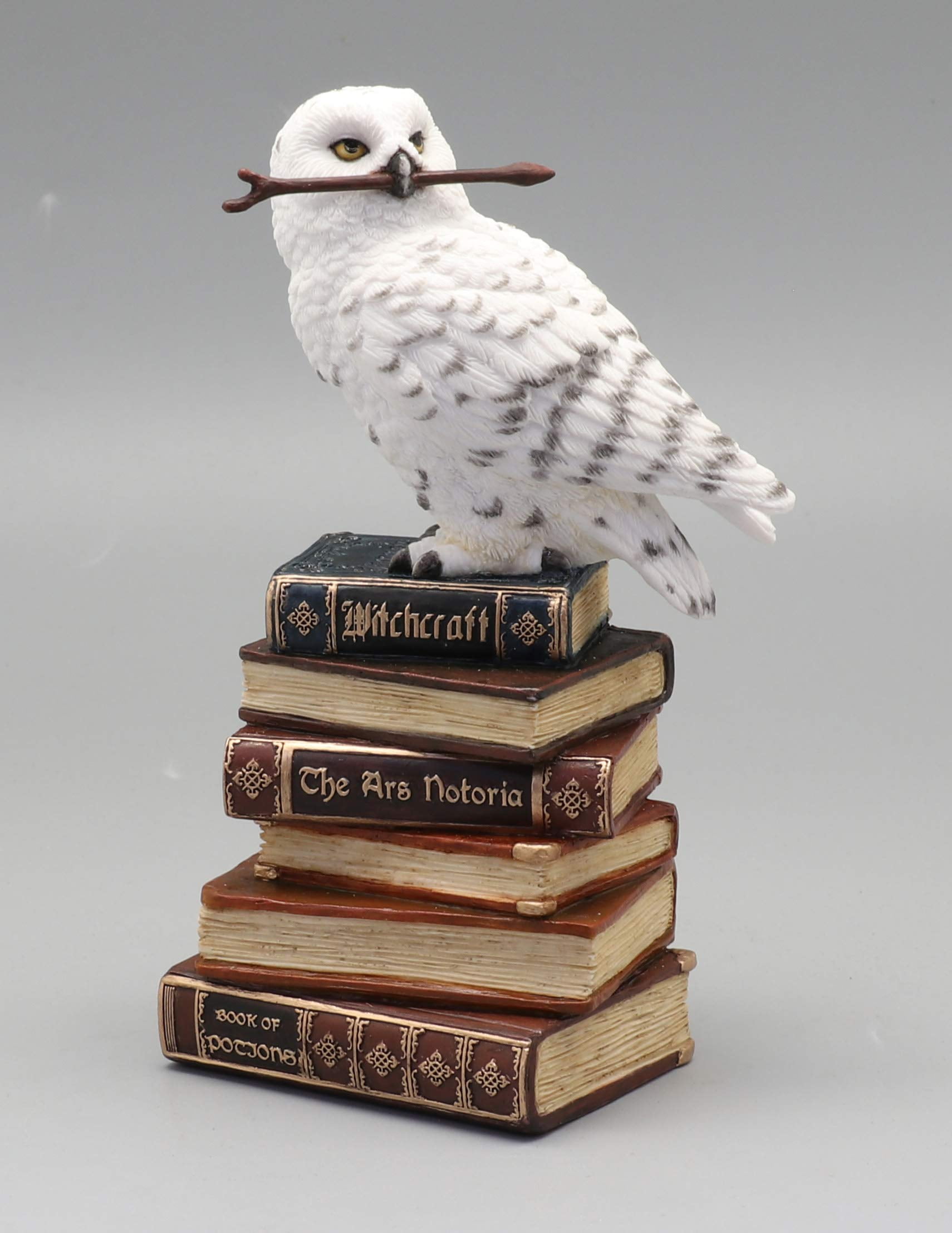 Veronese Design 5 1/2 Inch Magic Wand Snowy Owl On Book Stack Hand ...