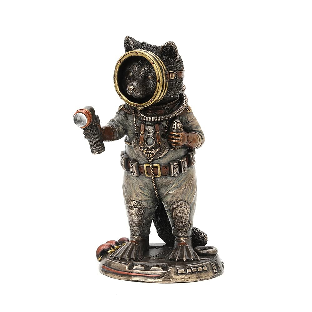 Veronese Design 5 1/4" Raccoon Frogman Cadet Steampunk Resin Sculpture ...