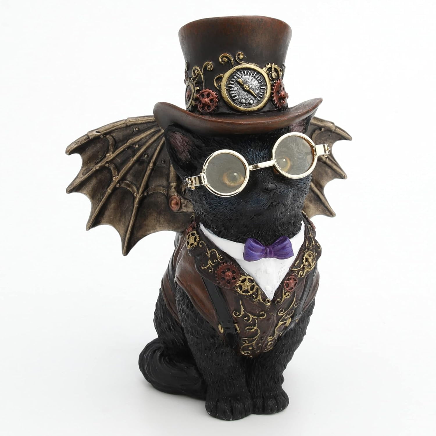 Veronese Design 5 1/4 Steampunk Victorian Inventor Cat Top Hat Resin ...