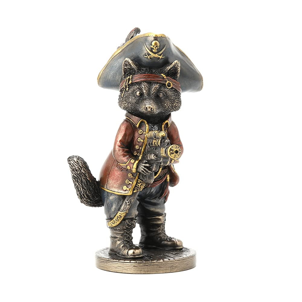 Veronese Design 5 7/8" Jolly Roger Racoon Buccaneer Pirate Cold Cast ...
