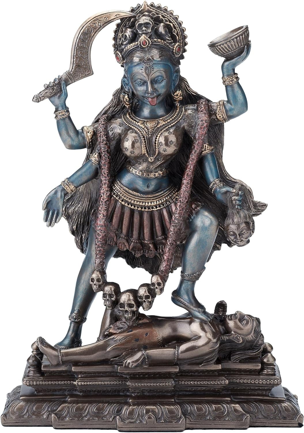 Veronese Design 7 3/4 Inch Kali Hindu Goddess Standing On Lord Shiva ...
