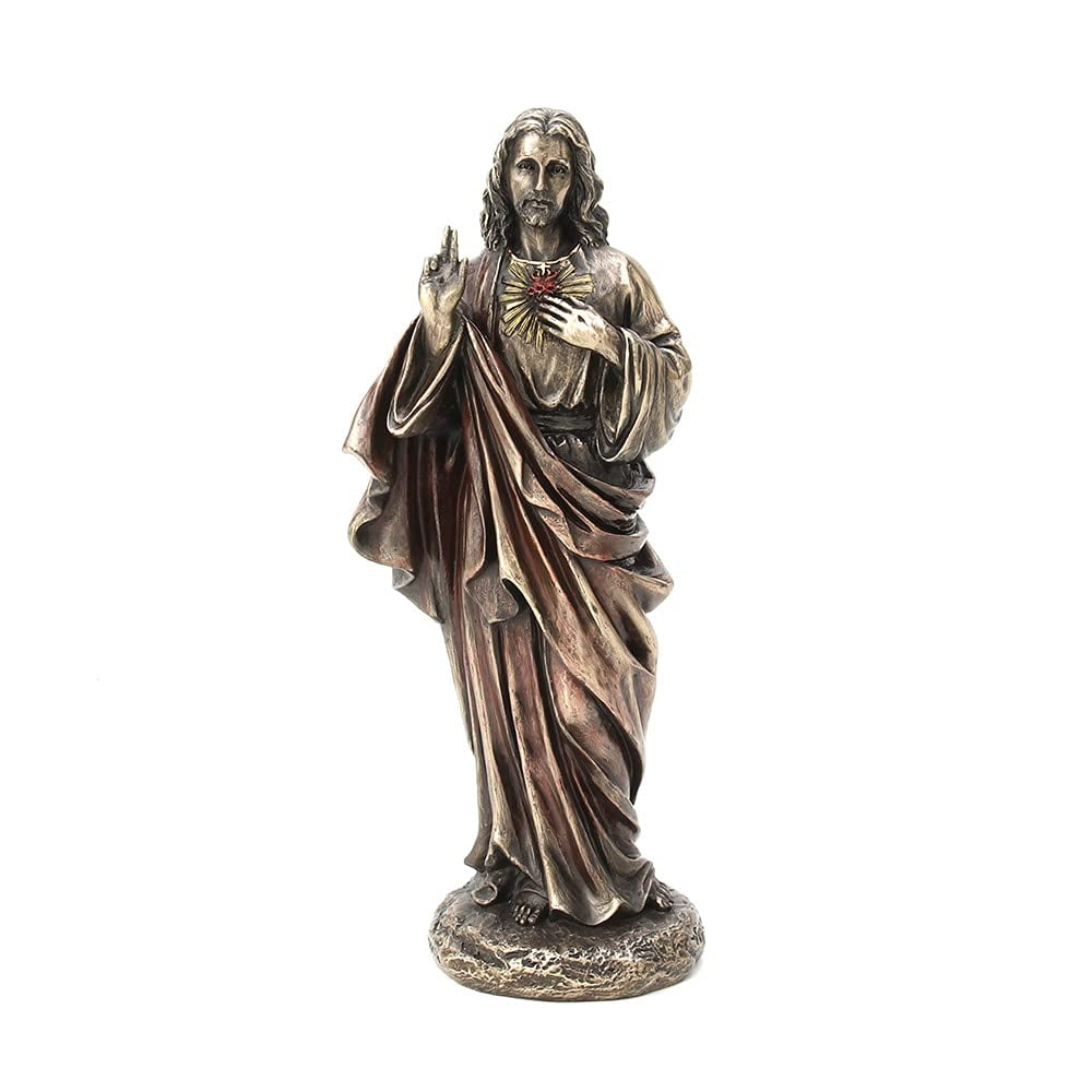 Veronese Design 8 1/4" Tall Sacred Heart of Jesus Cold Cast Bronzed ...