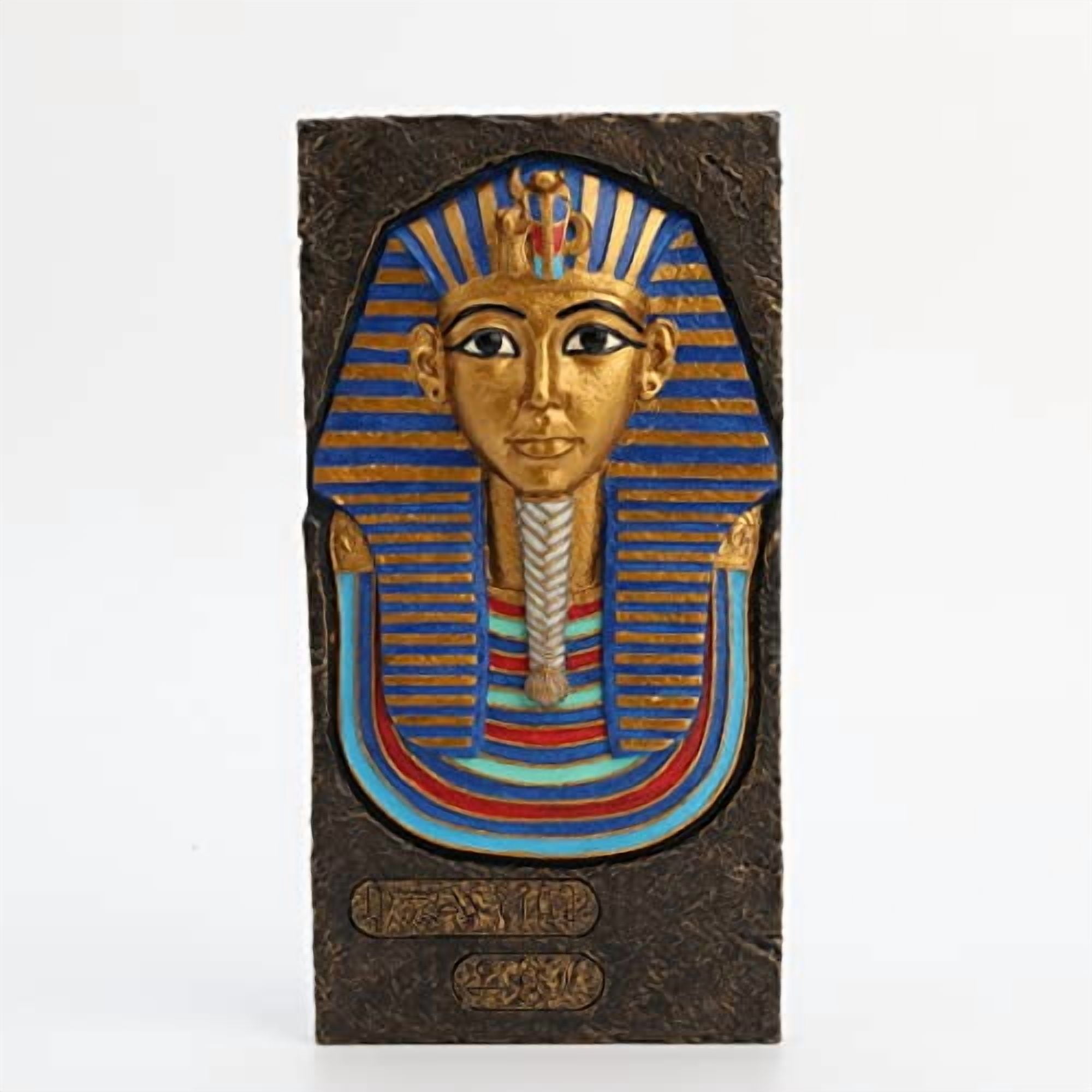 Veronese Design 9 1/2 Inch Egyptian Pharaoh Tutankhamun Resin Wall Art Hand Painted Sculpture ...