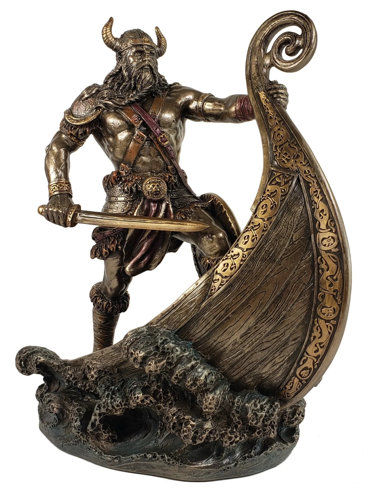 Veronese Design 9.5 Inch Norse Viking Warrior Standing On Long Ship ...