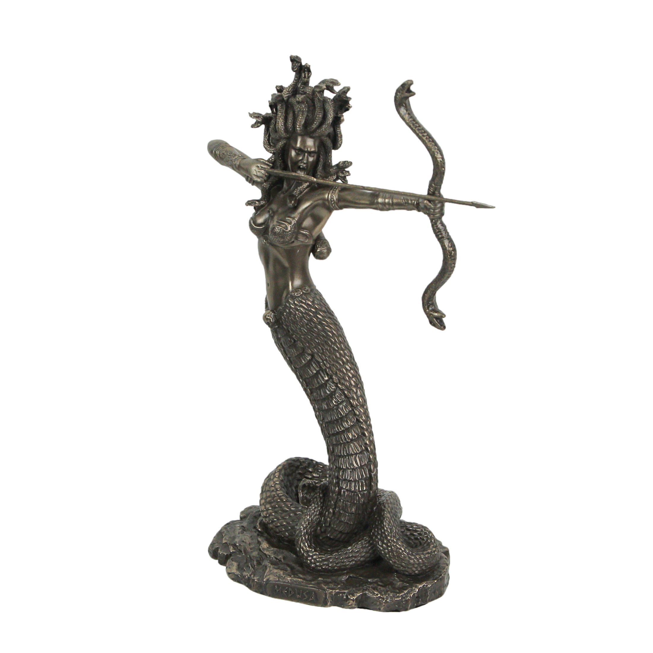 Veronese Design 9" Furious Medusa Shooting Arrow Resin Sculpture Bronze ...