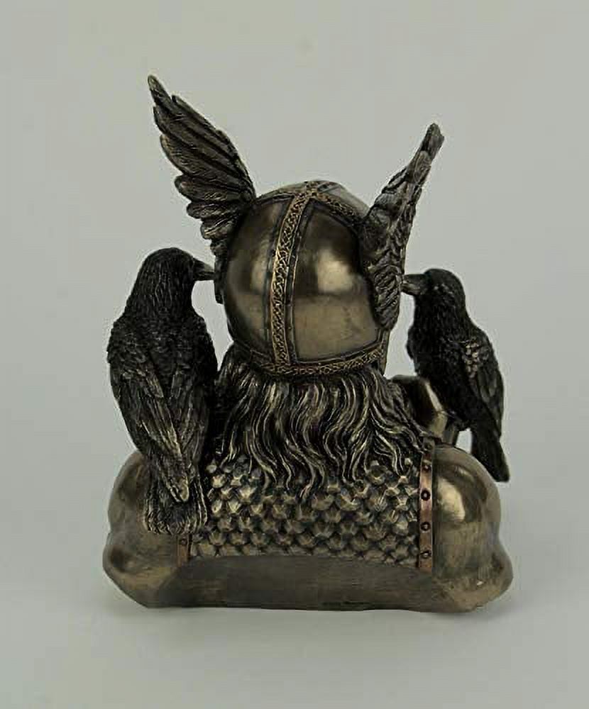 Veronese Design 9 Inch Norse God Odin Winged Helm with Ravens Cold Cast ...