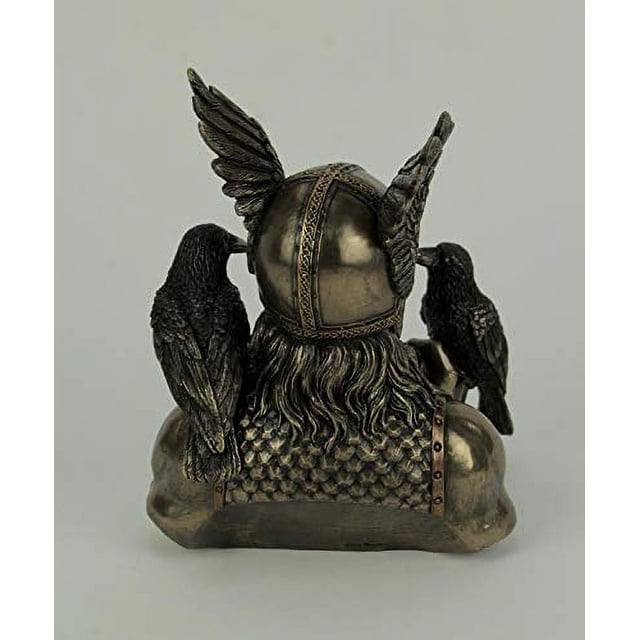 Veronese Design 9 Inch Norse God Odin Winged Helm with Ravens Cold Cast ...