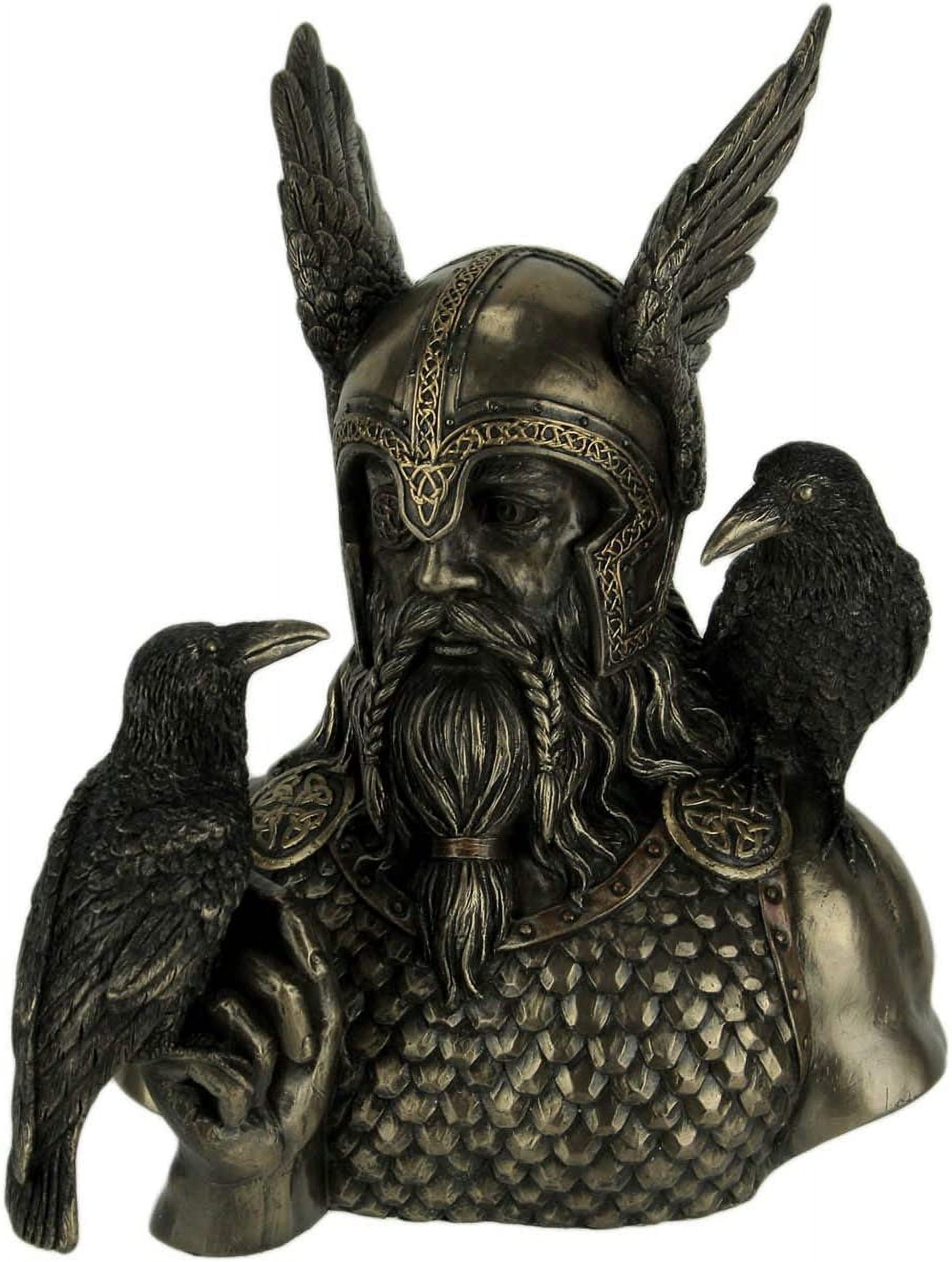 Veronese Design 9 Inch Norse God Odin Winged Helm with Ravens Cold Cast ...