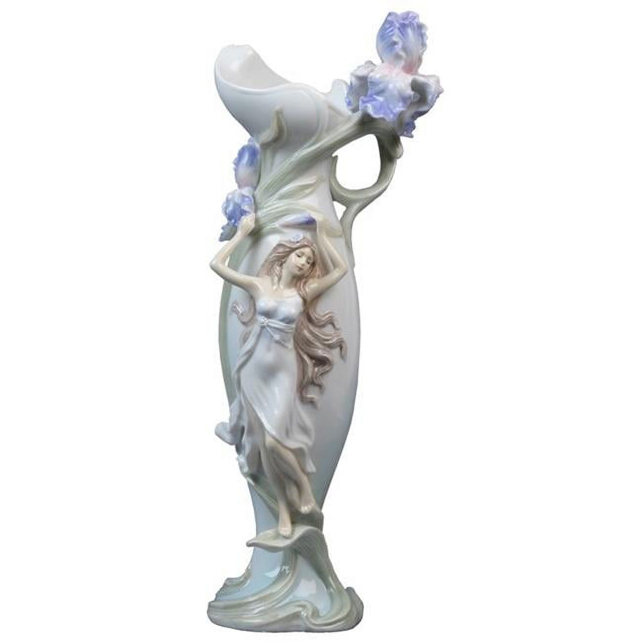 Veronese Design AP20151AA Pale Blue Porcelain Vase - Nymph with Purple ...