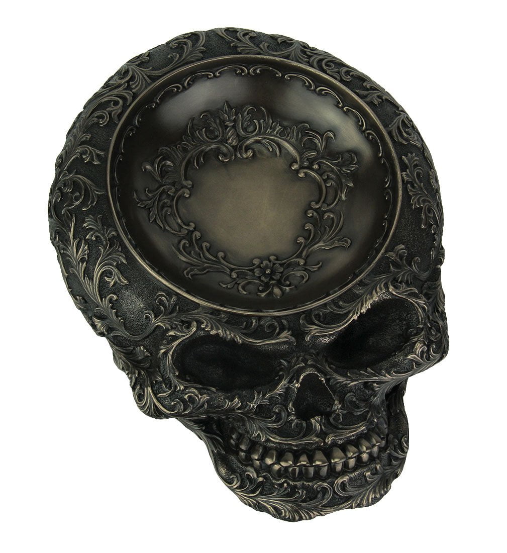 Veronese Design Antiqued Bronze Finish Human Skull Decorative Dish ...