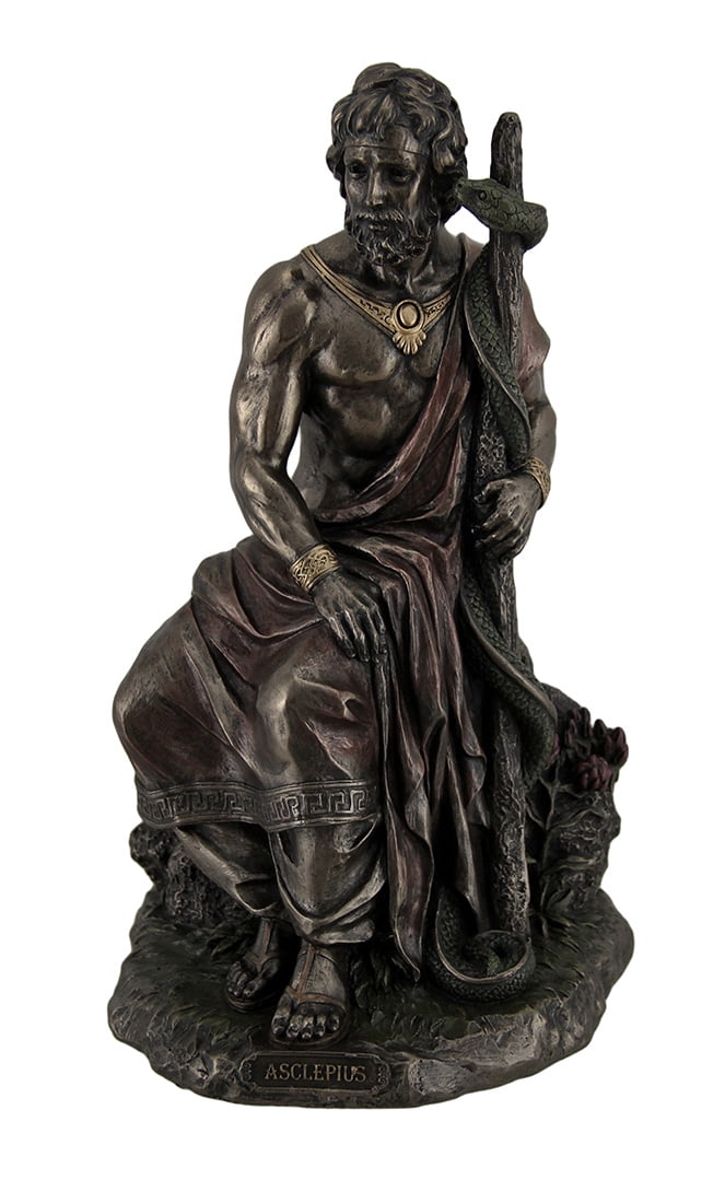 Veronese Design Asclepius Greek God of Medicine Holding Serpent ...