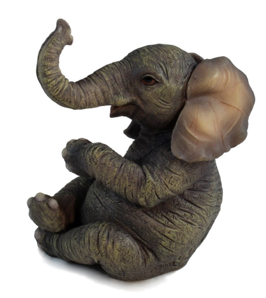 Veronese Design Baby Elephant Sitting with Crossed Legs Mini 3.5" H ...