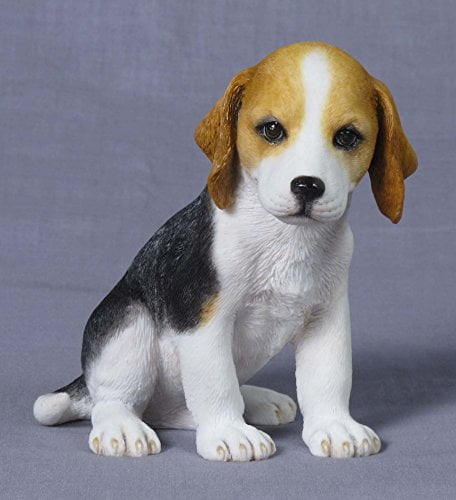 4.25 Inch Beagle Puppy Sitting Decorative Figurine, Brown and White ...