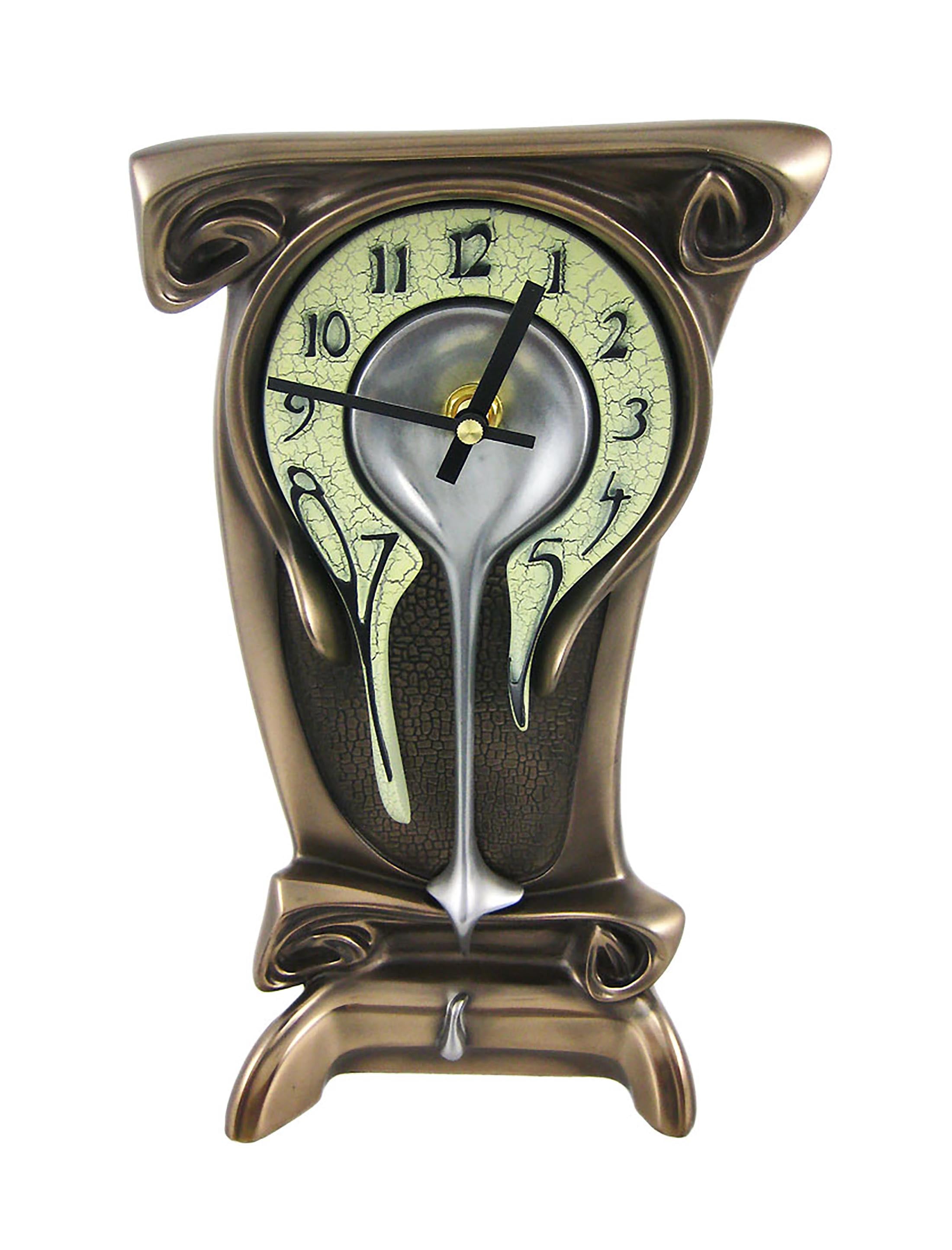Veronese Design Bronze Finish Melting Mantel Clock Desk Table Dali ...