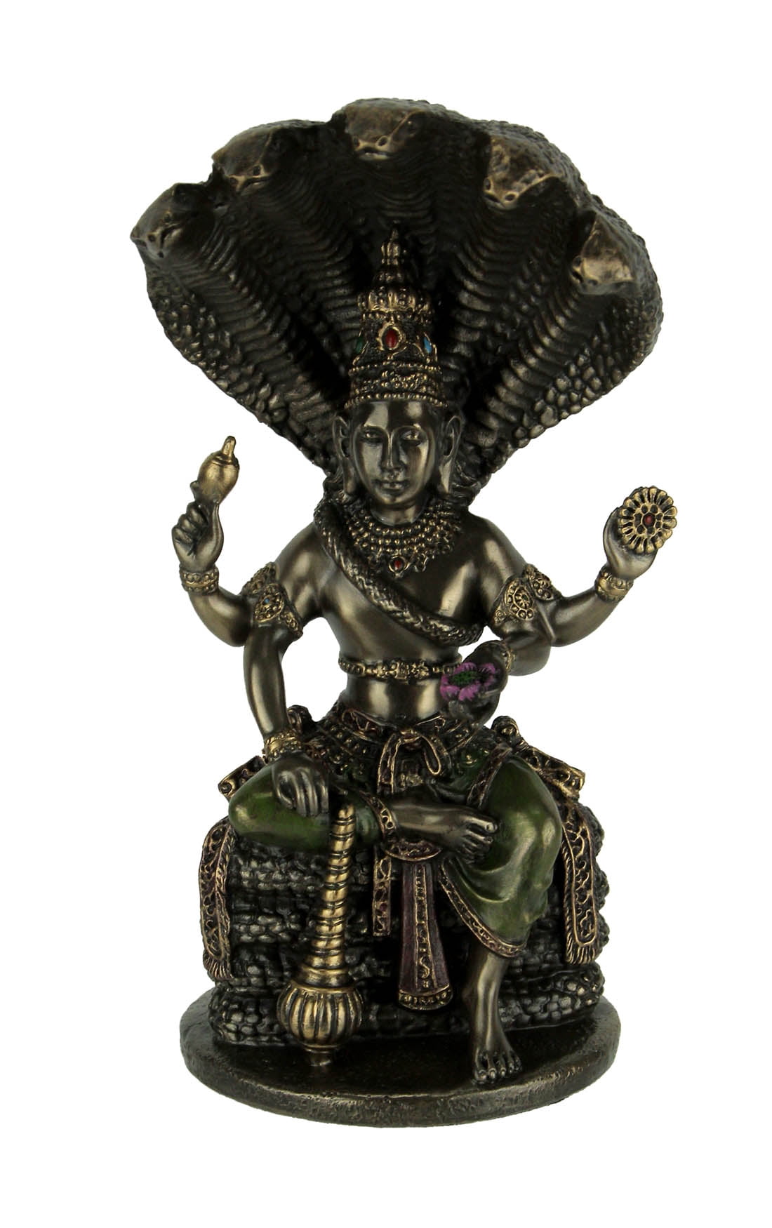 Veronese Design Bronze Finish Vishnu Resting On Shesha Cast Resin ...