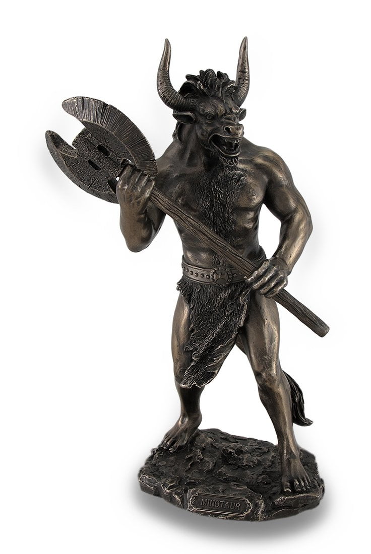 Veronese Design Bronze Finished Minotaur with Labrys Statue Greek ...