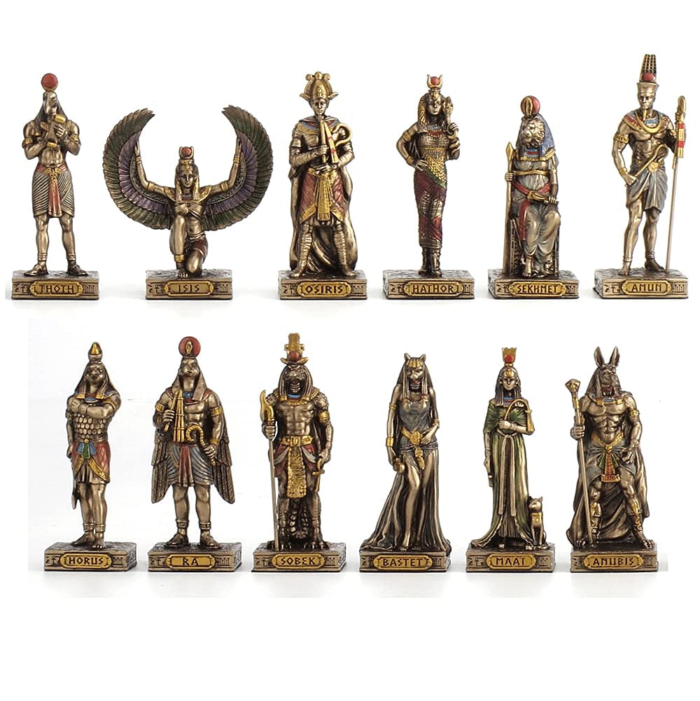Veronese Design Egyptian Gods Resin Figurines Hand Painted Bronzed ...