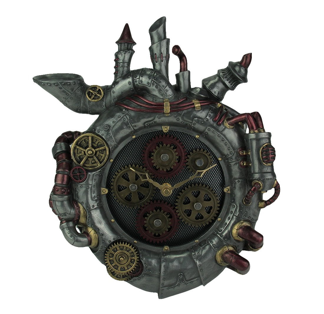 Veronese Design Magnum Opus Steampunk Style Wall Clock with Moving ...