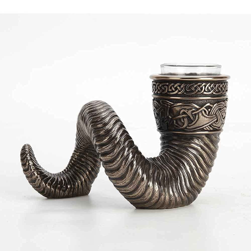 Veronese Design 4 3/8 Inch Tall Nordic Viking Ram Horn Tealight Candle ...