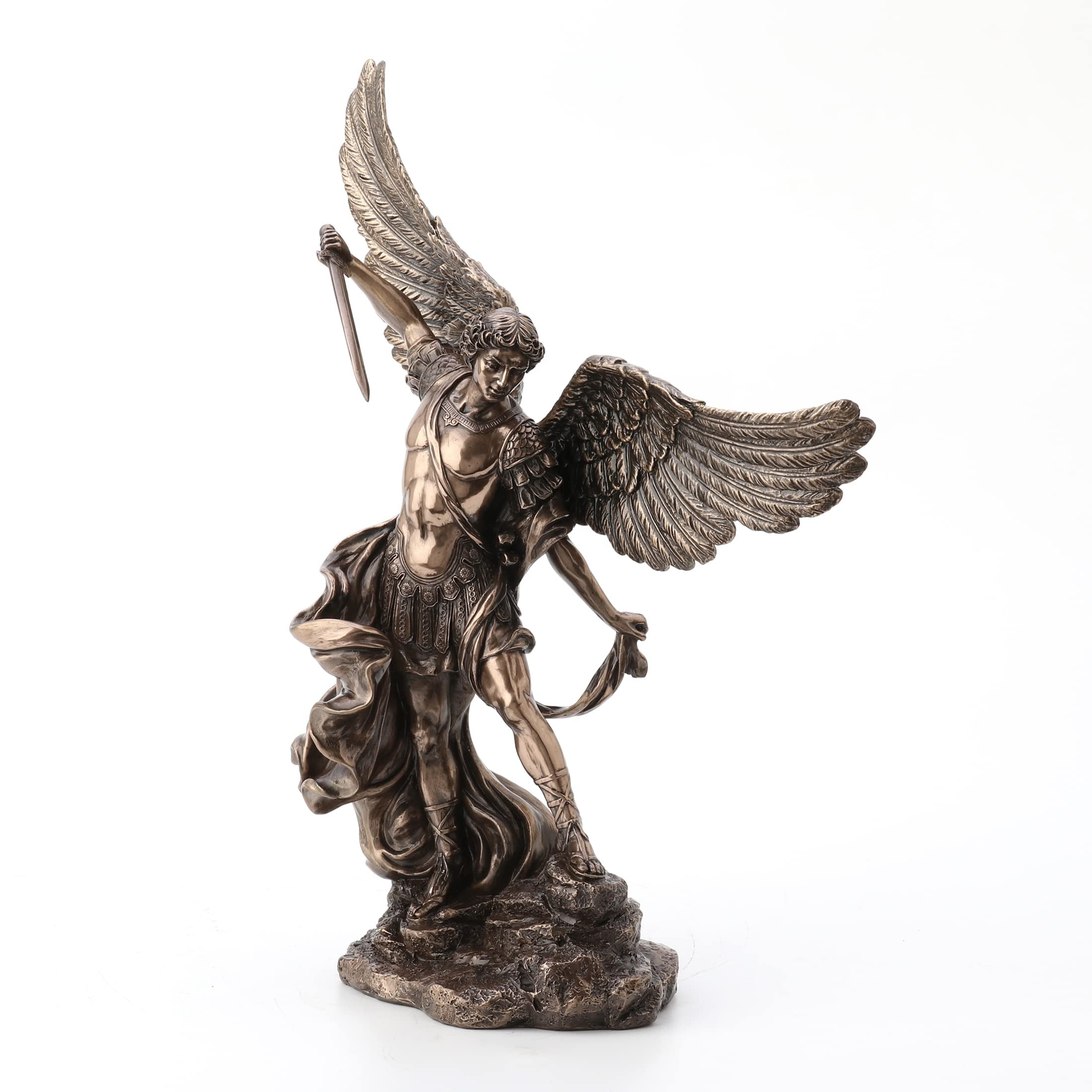 Veronese Design Religious Angel Saint Michael Figurine, Bronze Finish ...