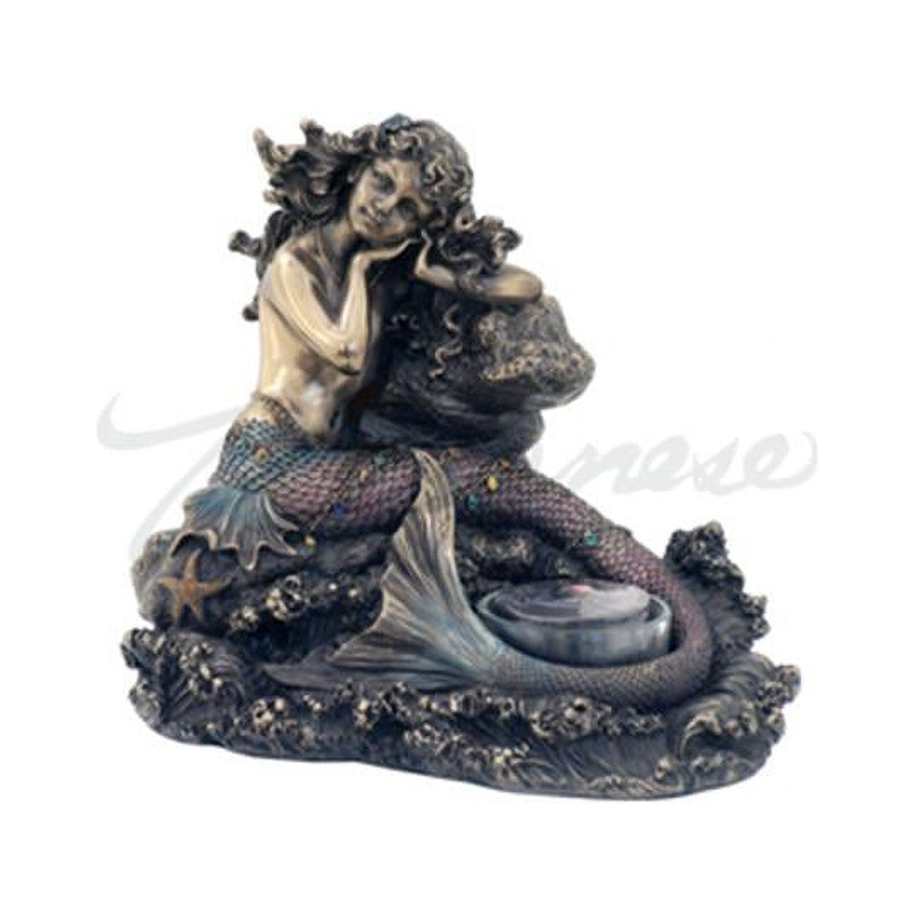 Veronese Design WU76026A4 Young Mermaid Leaning on Sea Rock Figurine ...